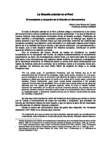Textos PUCP La filosofía colonial en el Perú. El transplante y ...